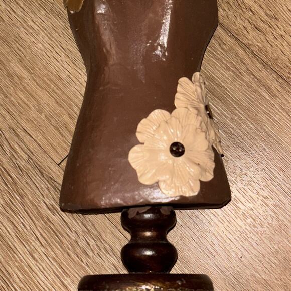 unknown | Accents | Vintage Paper Machete Mini Body Form Wood Stand Box ...
